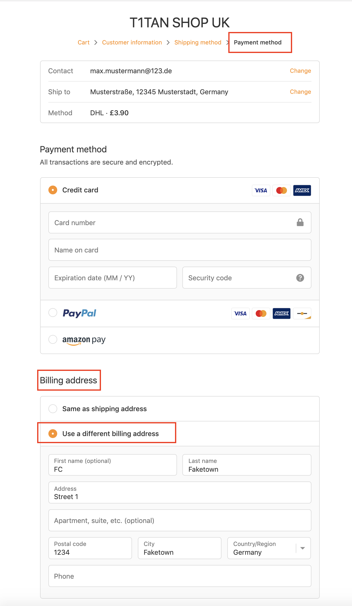 Change billing address – Support Center
